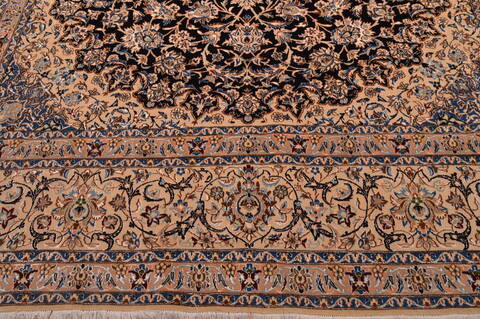 Persian Nain Blue Rectangle 10x14 ft Wool Carpet 105891 | SKU 105891